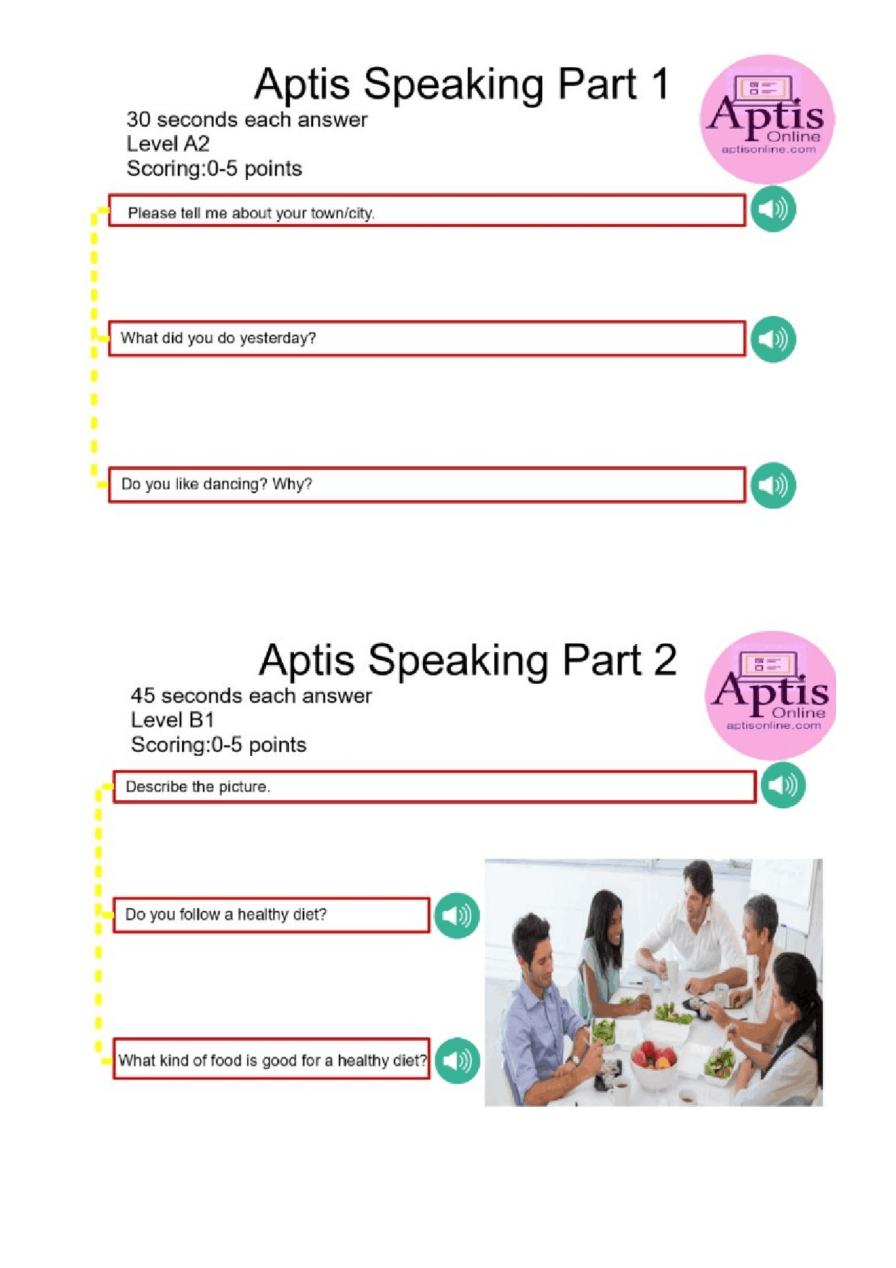 Aptis Speaking Test Part 1 - GPA English Education